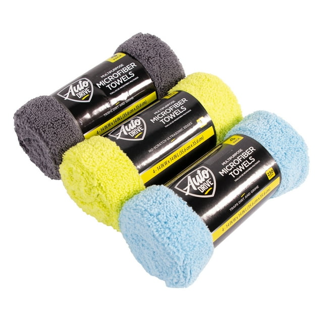 Auto Drive Multi-Purpose Microfiber Towel 4 Pack, Assorted Colors ...