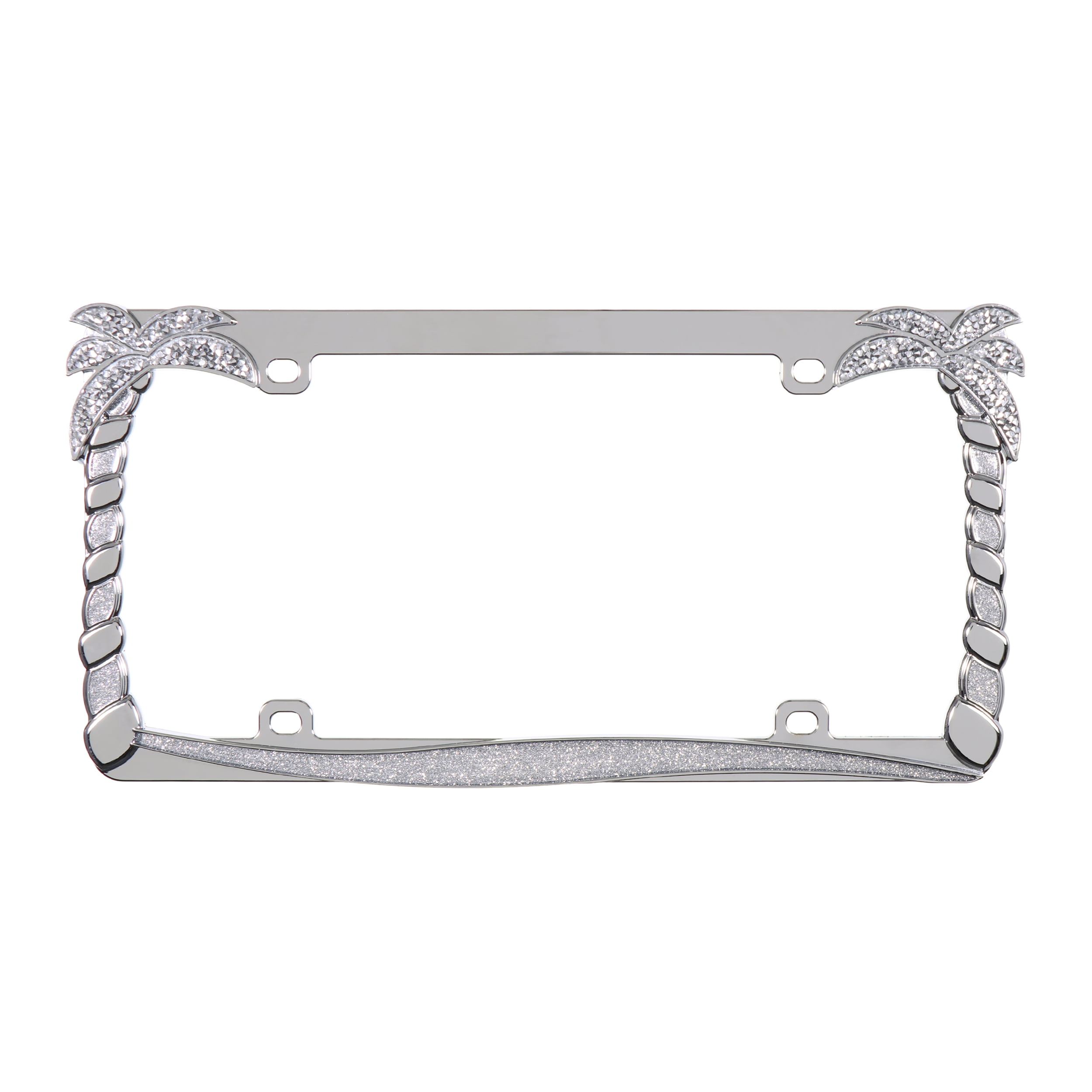 Auto Drive Palm Tree Metal Automotive License Plate Frame, 90137W ...
