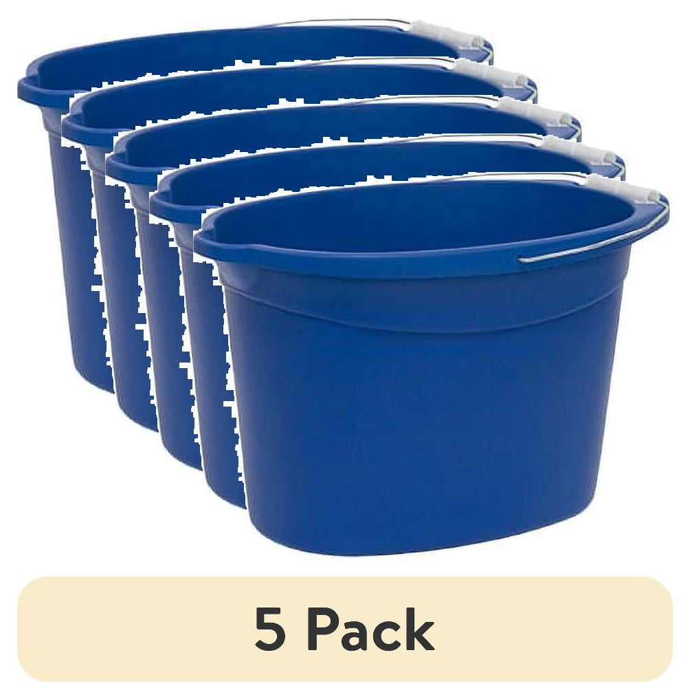 (5 pack) Auto Drive Plastic 12-Quart Oval Bucket, Blue - Walmart.com