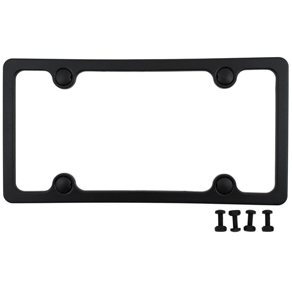 Auto Drive Black Plastic License Plate Frame with Fasteners for ...