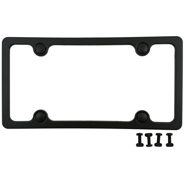 Auto Drive Plastic License Plate Frame with Fasteners, Black - Walmart.com