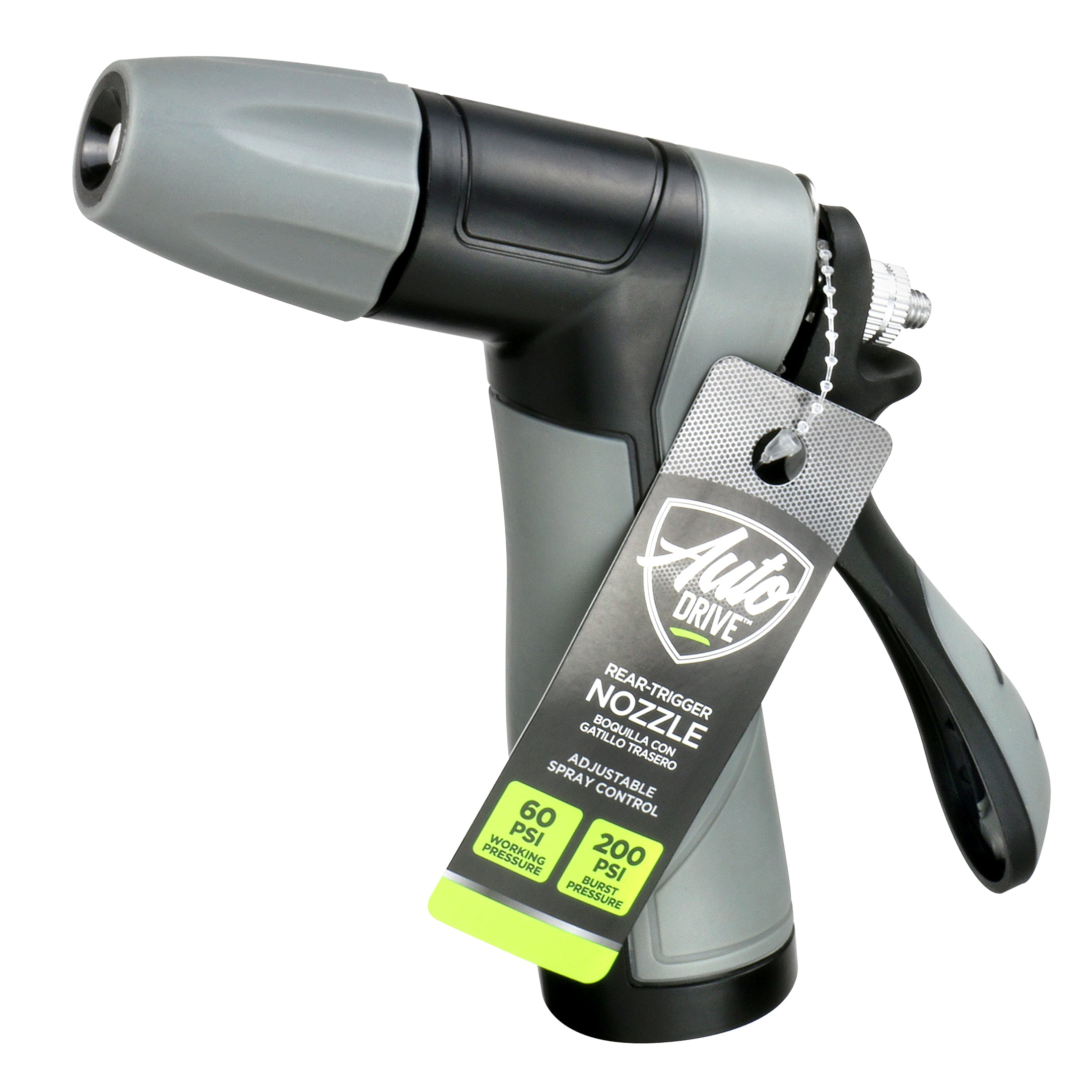 Auto Drive Rear Trigger Garden Hose Nozzle, Adjustable Spray Patterns ...