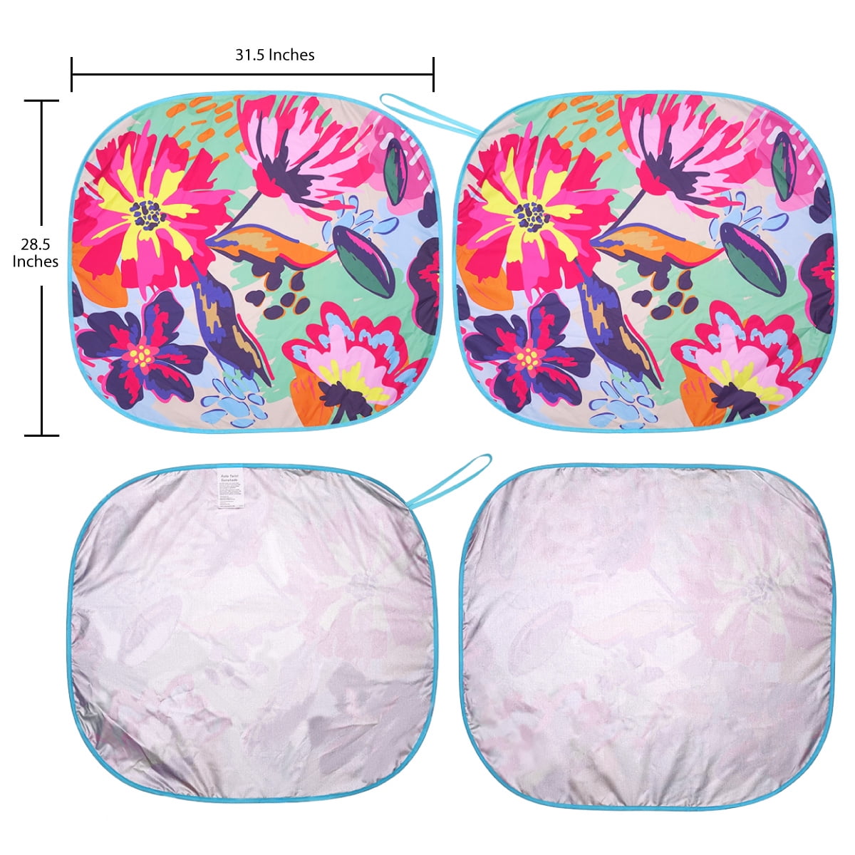 Auto Drive Floral Sun Shade for Car Windows, UV Protection, 28.5x31.5 ...