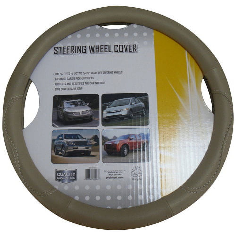 Auto Drive Tan Stitch Steering Wheel Cover - Walmart.com