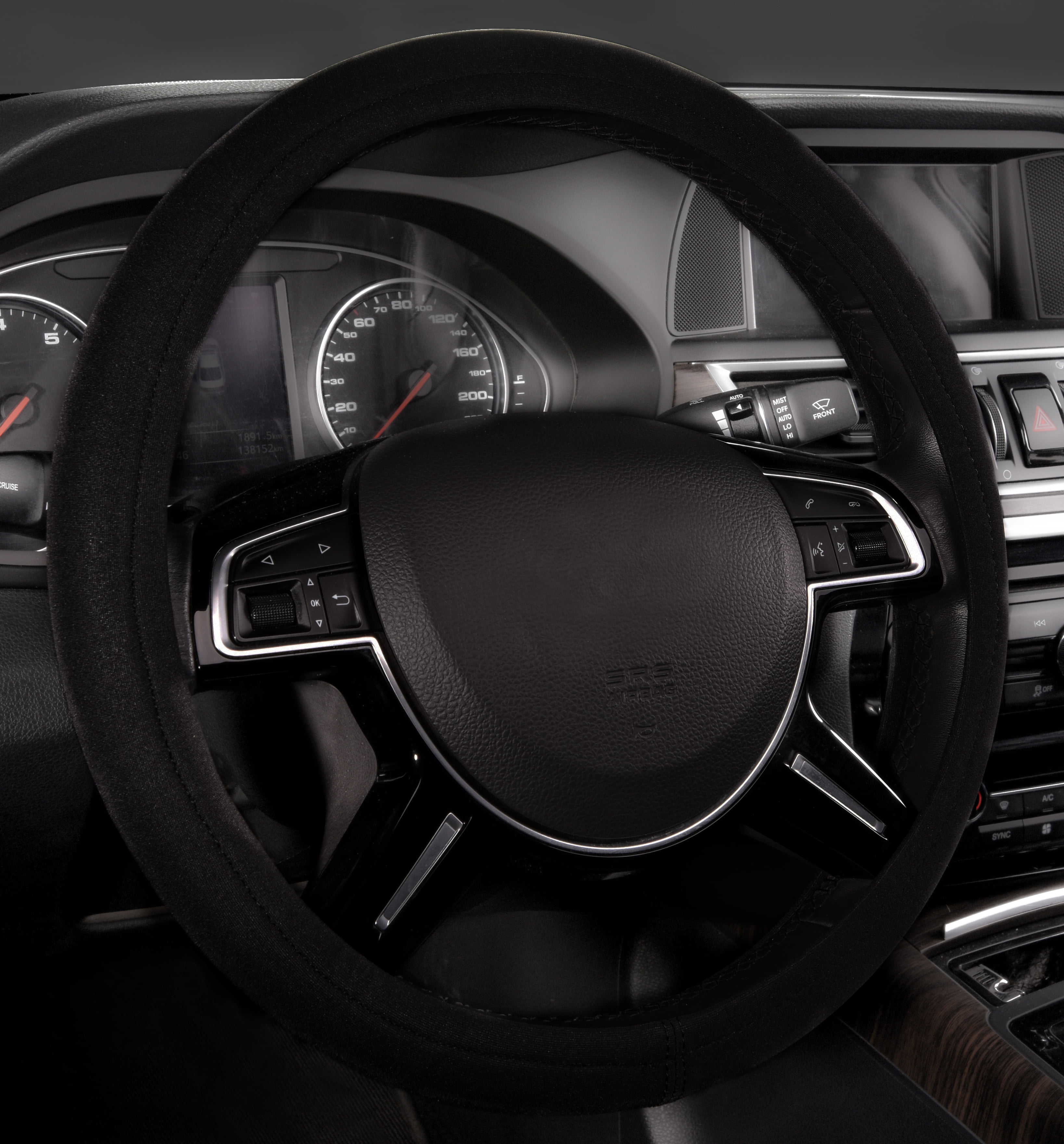 Auto Drive Universal Black Neoprene Waterproof Steering Wheel Cover ...