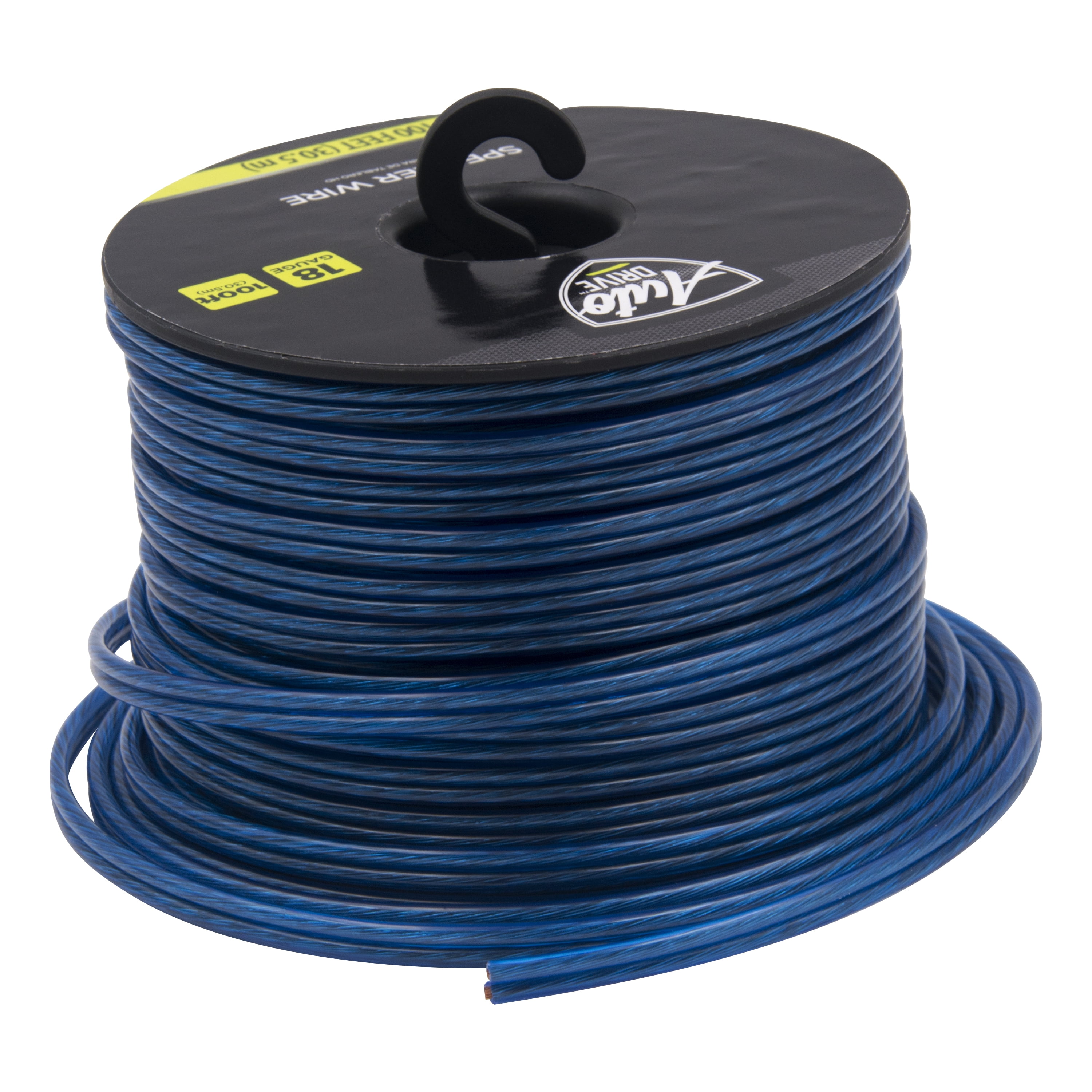 White Stag Car Speaker Wire 18AWG 100ft Transparent Blue with Polarity ...