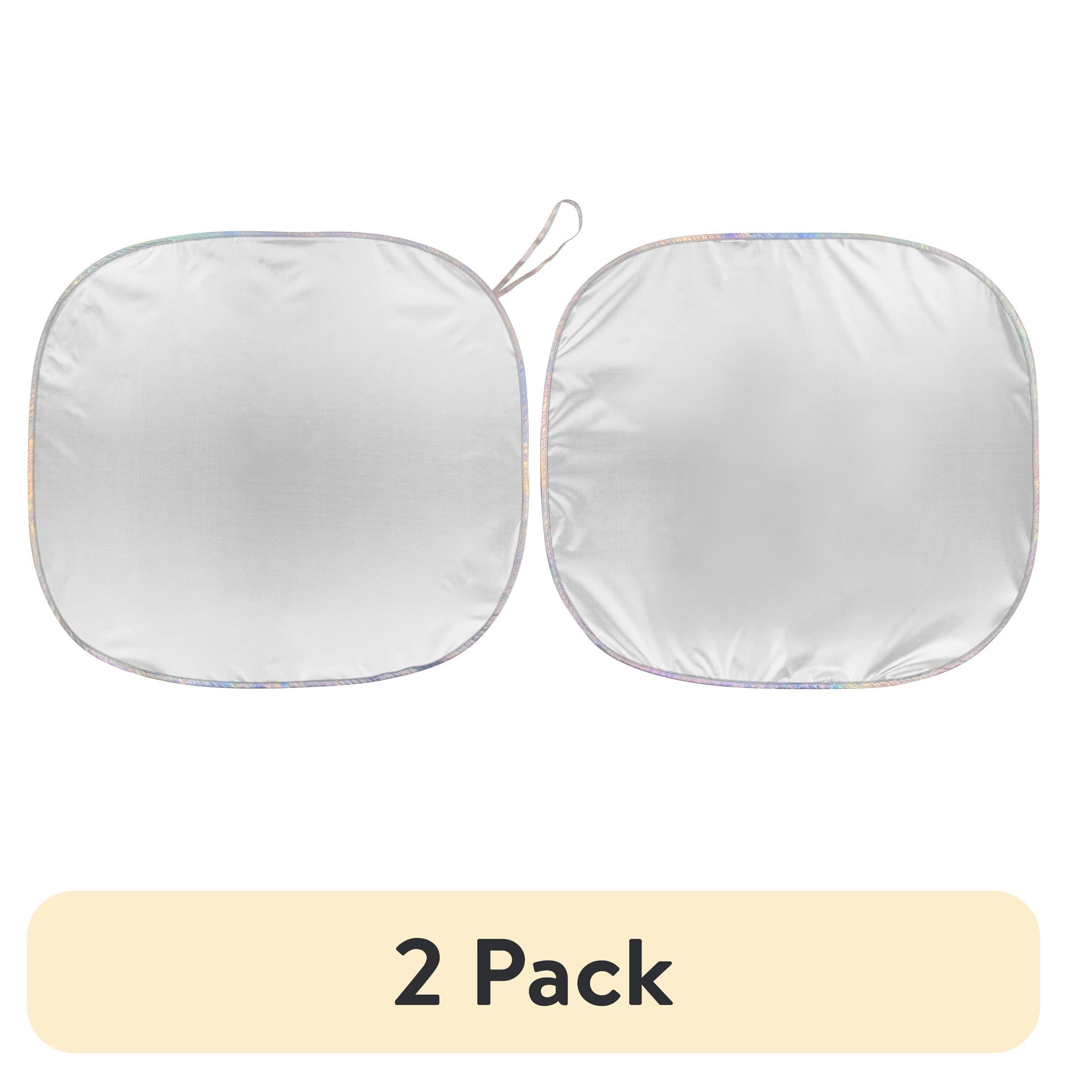 (2 pack) Auto Drive Universal Fit White Color Windshield Twist Sunshade ...