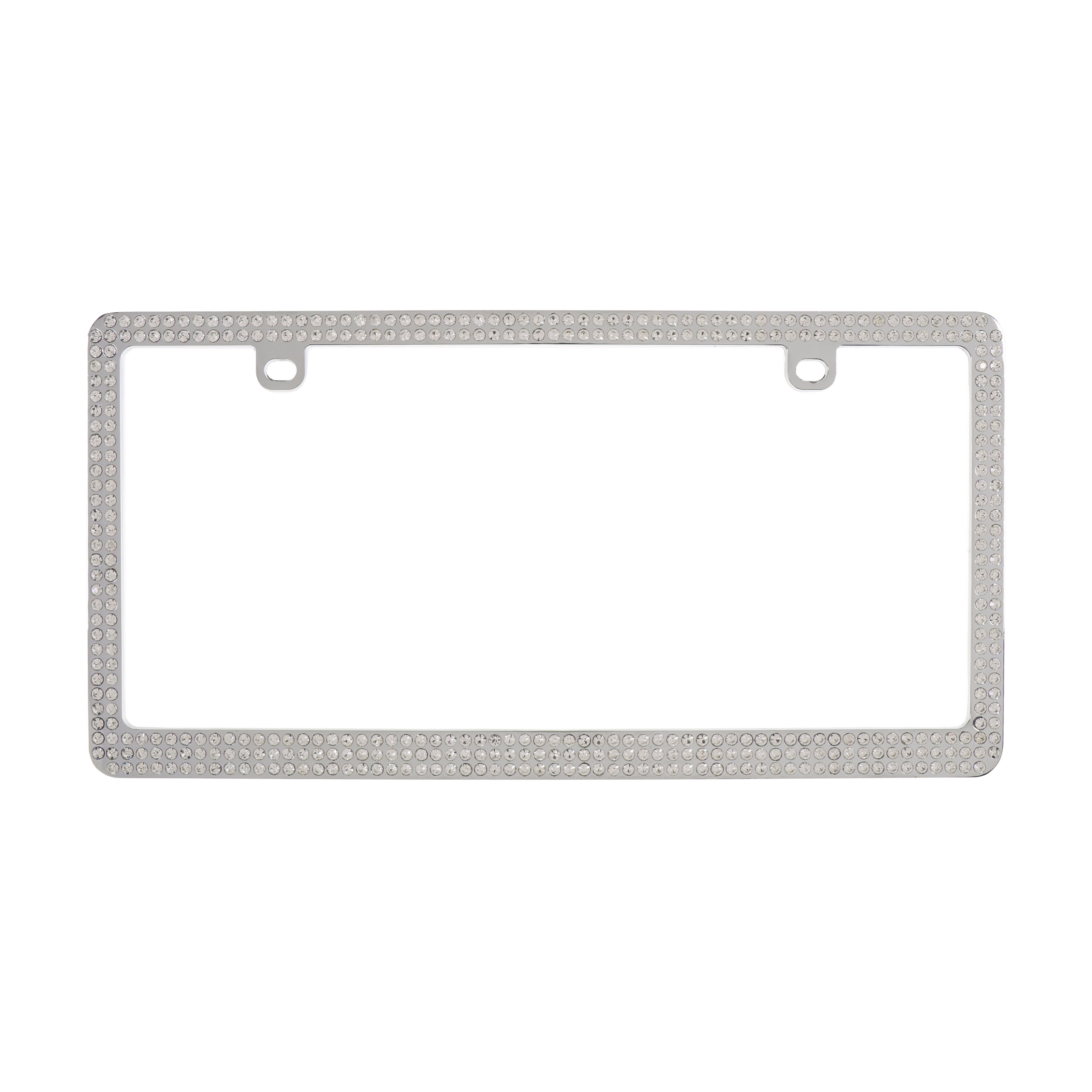 Auto Drive Chrome Bling License Plate Frame, Universal Fit, Rhinestone ...