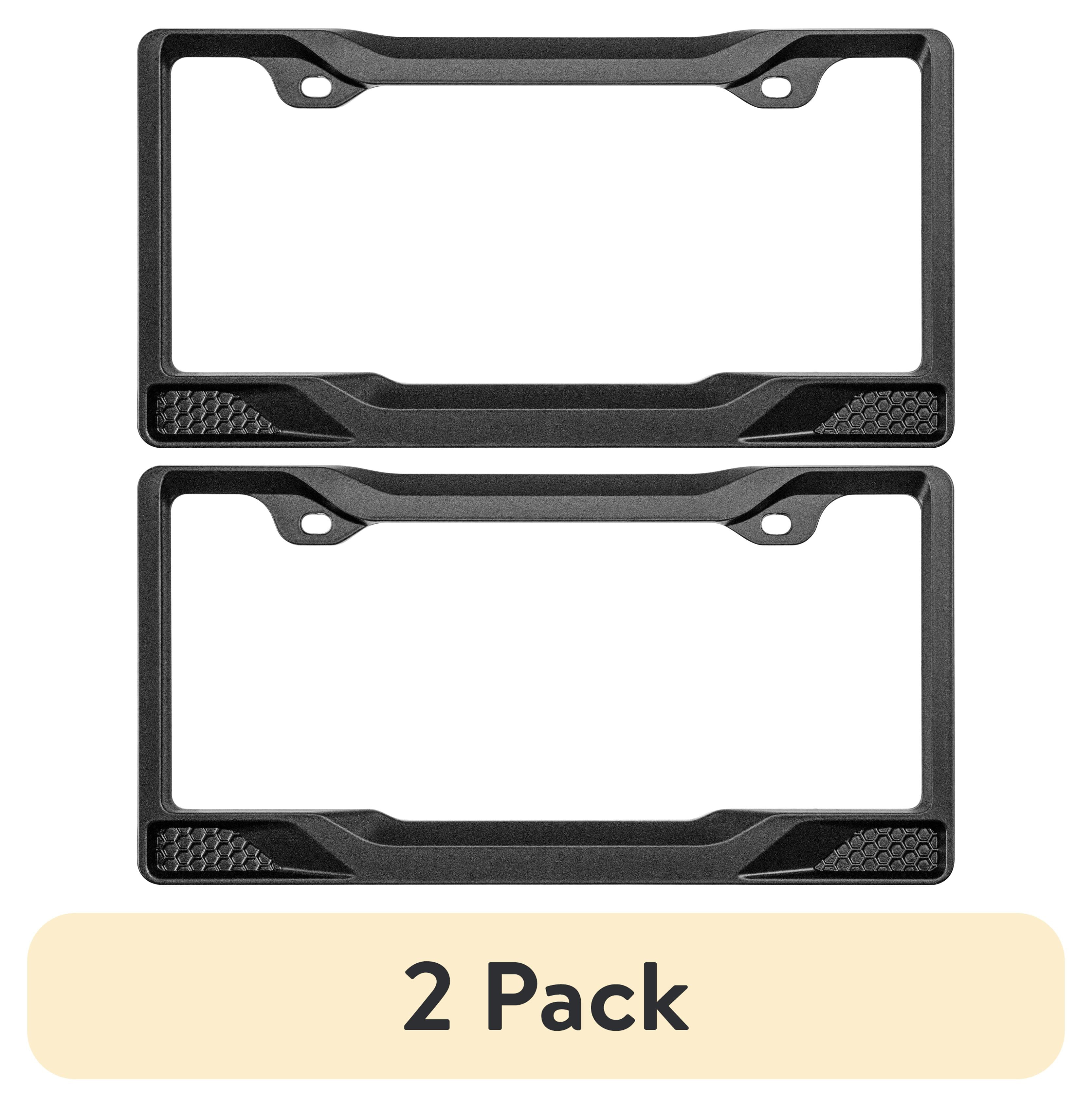 (2 pack) Auto Drive Universal Metal Sport Grill License Plate Frame ...