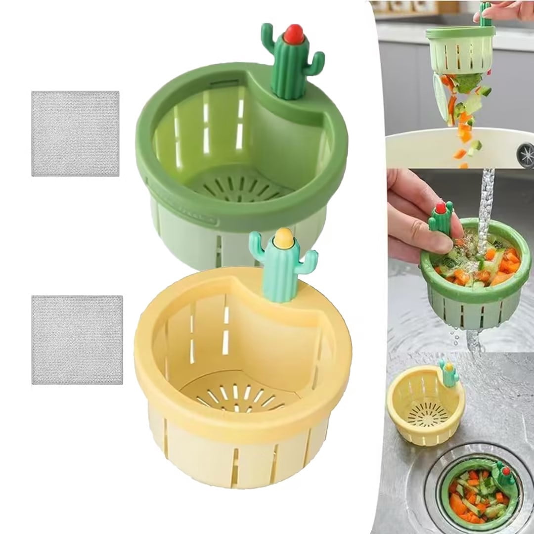 Auto-Dumping Cactus Kitchen Sink Strainer Basket 5.5-Inch Plastic Sink ...