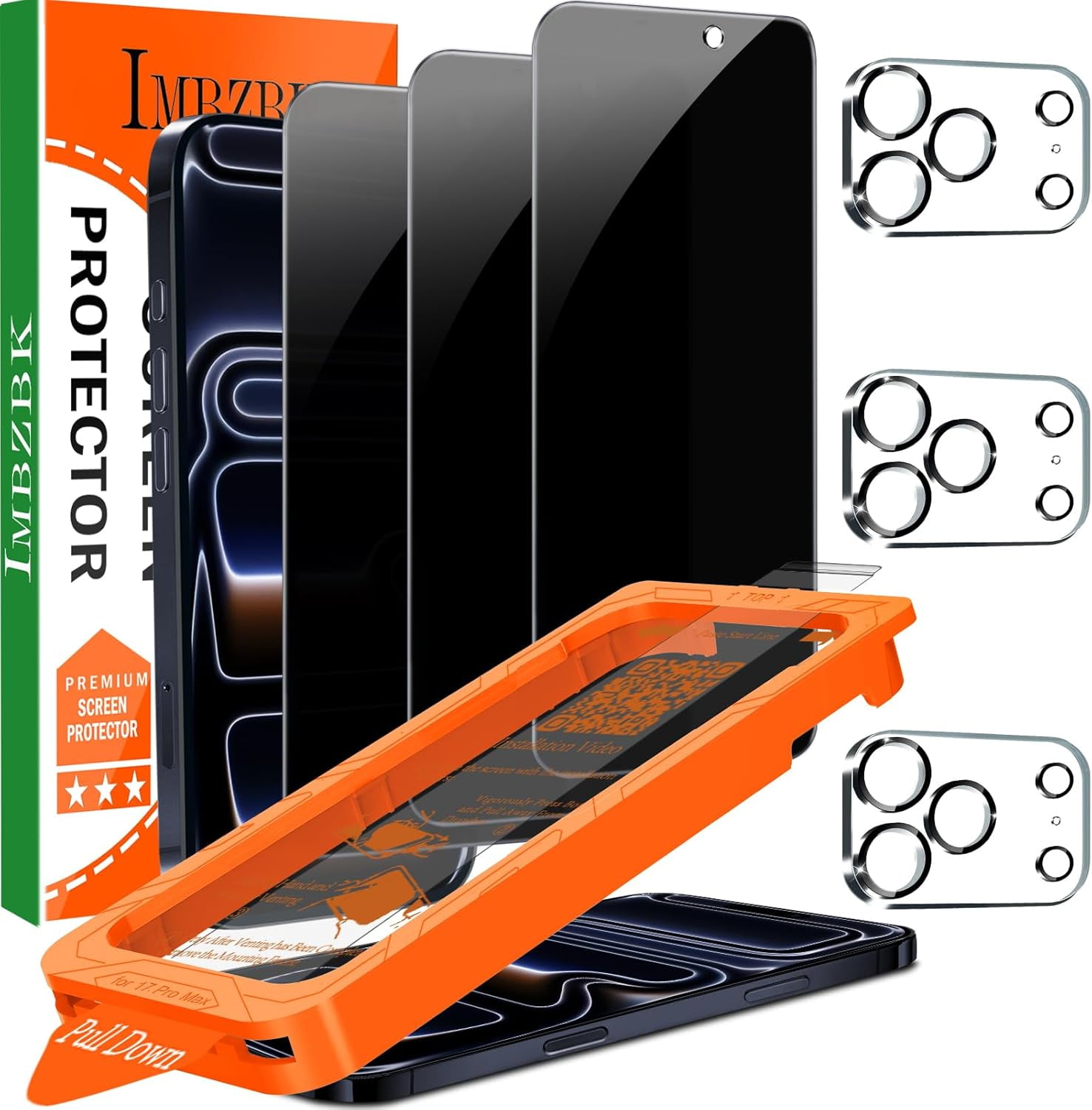 Auto-Dust Removal] 3 Pack Privacy Screen Protector for iPhone 17 Pro ...