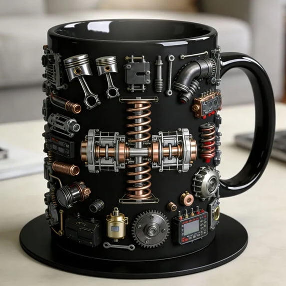 Auto Engine Themed Coffee Mug - 2026 New 11oz Ceramic Mechanical Cup ...