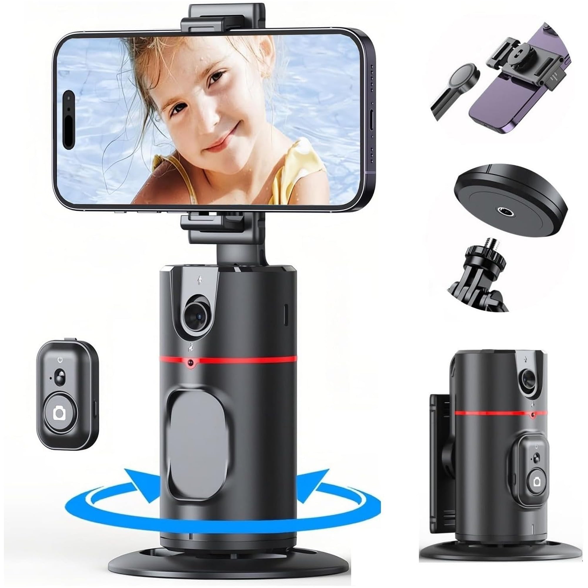 Auto Face Tracking Phone Holder Tripod, No App Required, 360° Rotation ...
