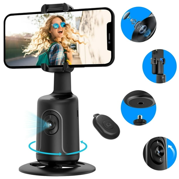 Auto Face Tracking Tripod, 360 Rotation Face Body Phone Camera Mount Smart Shooting Phone ...