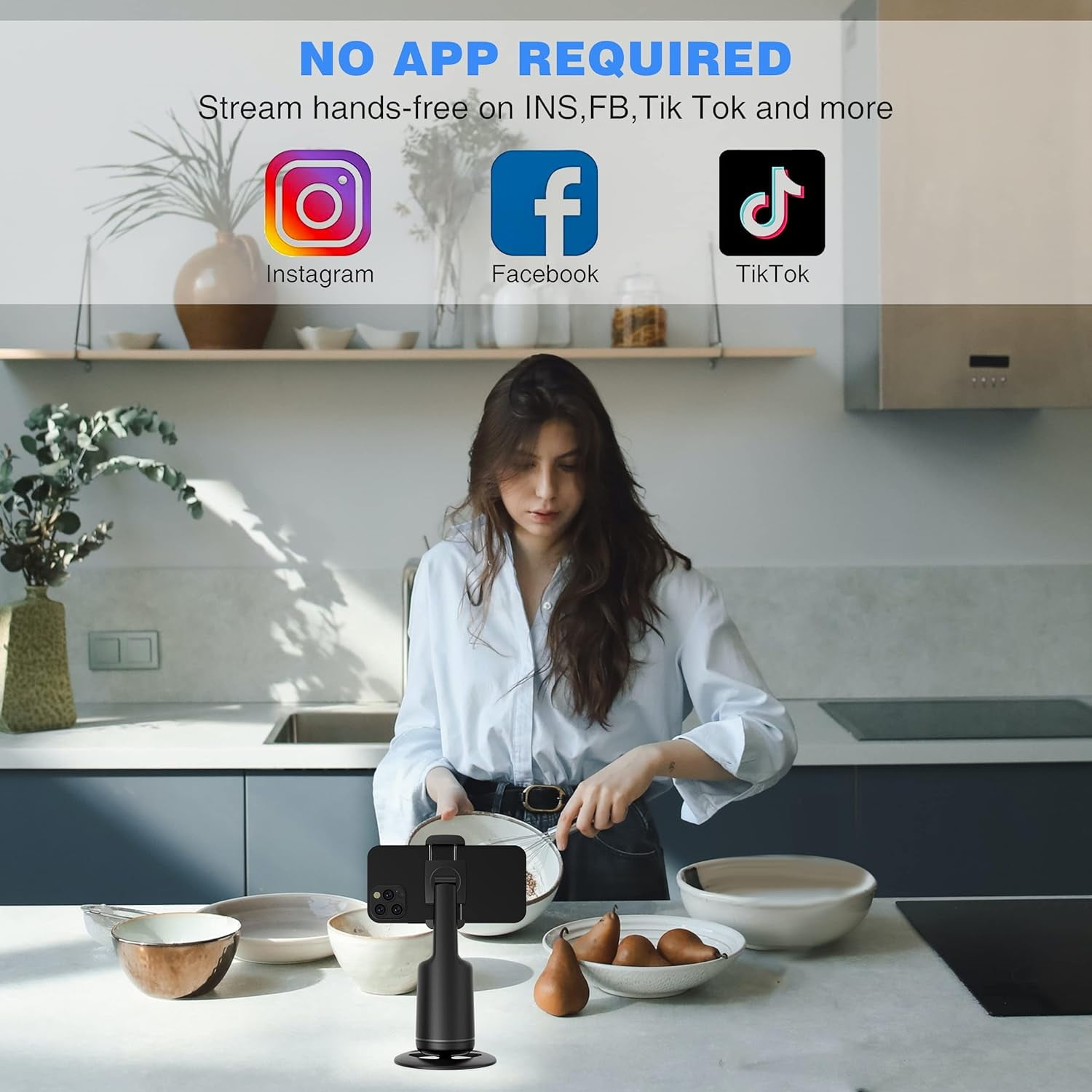 Auto Face Tracking Tripod, 360¬∞ Rotation Body Phone Camera Mount Smart ...