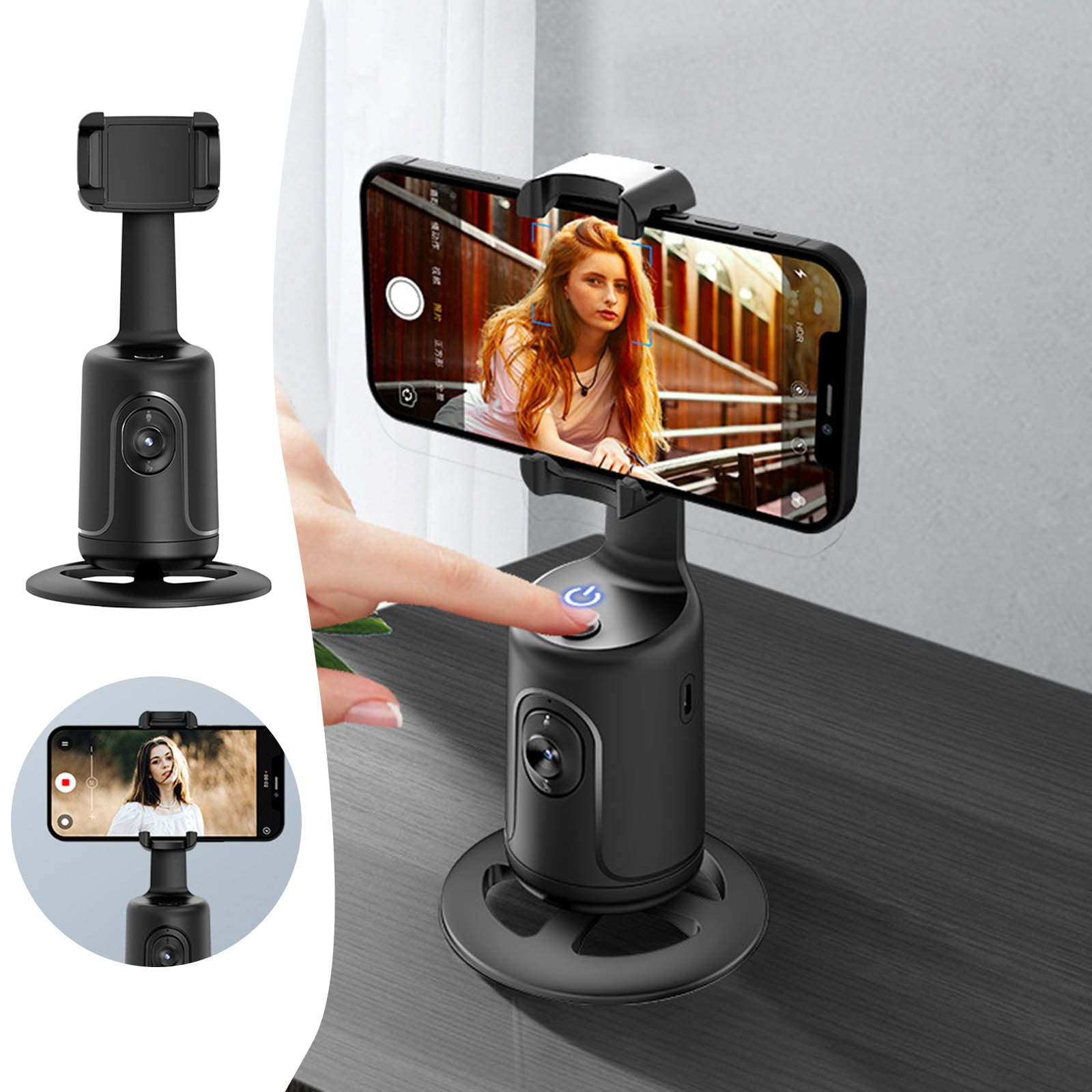 Auto Face Tracking Tripod No App Required 360 Rotation Face Body Phone ...