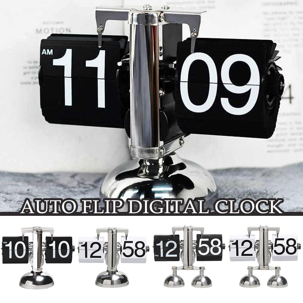 Auto Flip Digital Clock Operated Quartz Clock Home Flip Decors Retro ...