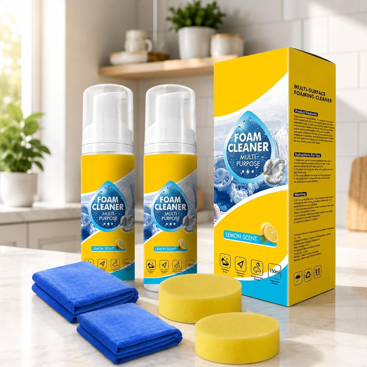 Auto Foam Go Cleaner, 4-In-1 Multi-Enzyme Foam Cleaner, Foam Cleaner ...