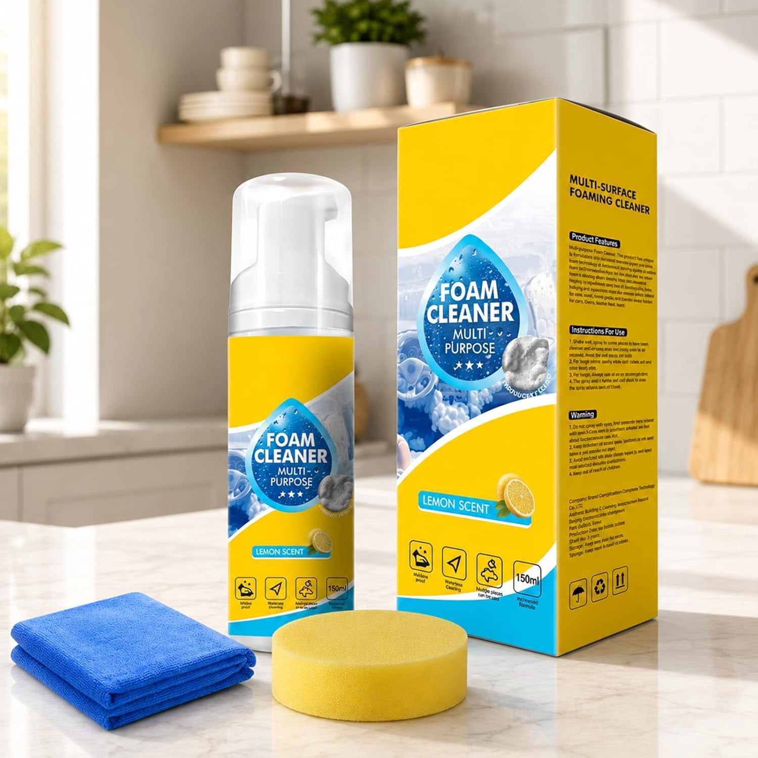 Auto Foam Go Cleaner, 4-In-1 Multi-Enzyme Foam Cleaner, Foam Cleaner ...