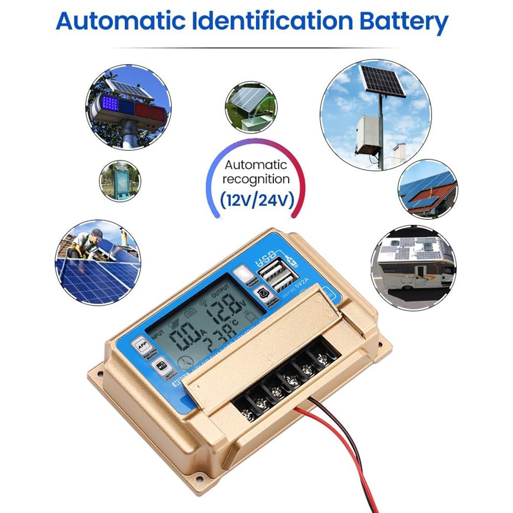 Auto Focus MPPT Solar Charge Controller LCD Display Multiple Load ...