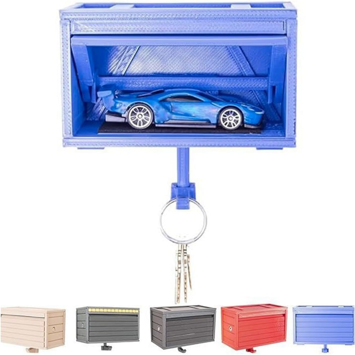 Auto Garage Key Holder with Opening Door, Small Wall Mount 3D Car Key ...