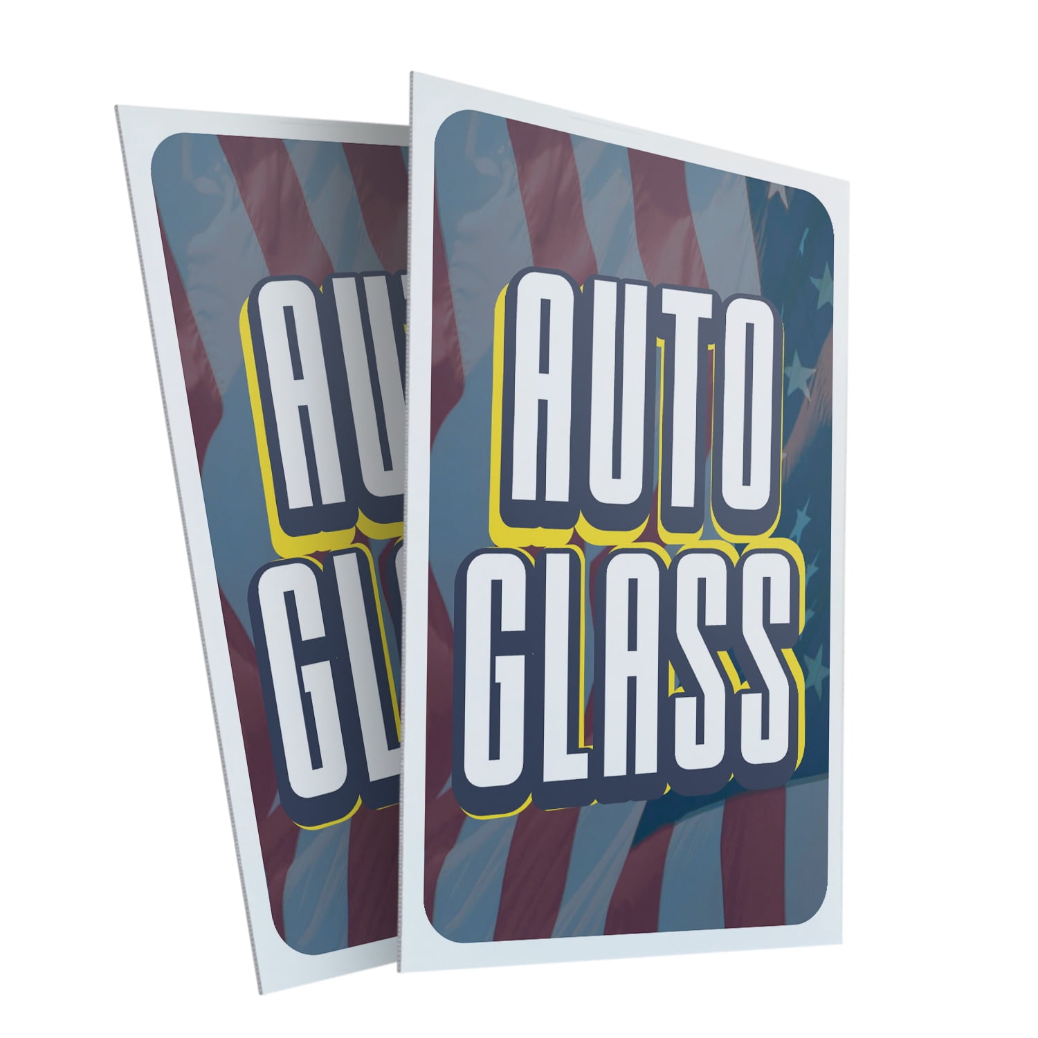 Auto Glass (2-PACK) 24" x 36" Plastic Signs | Sign Insert 4mm ...