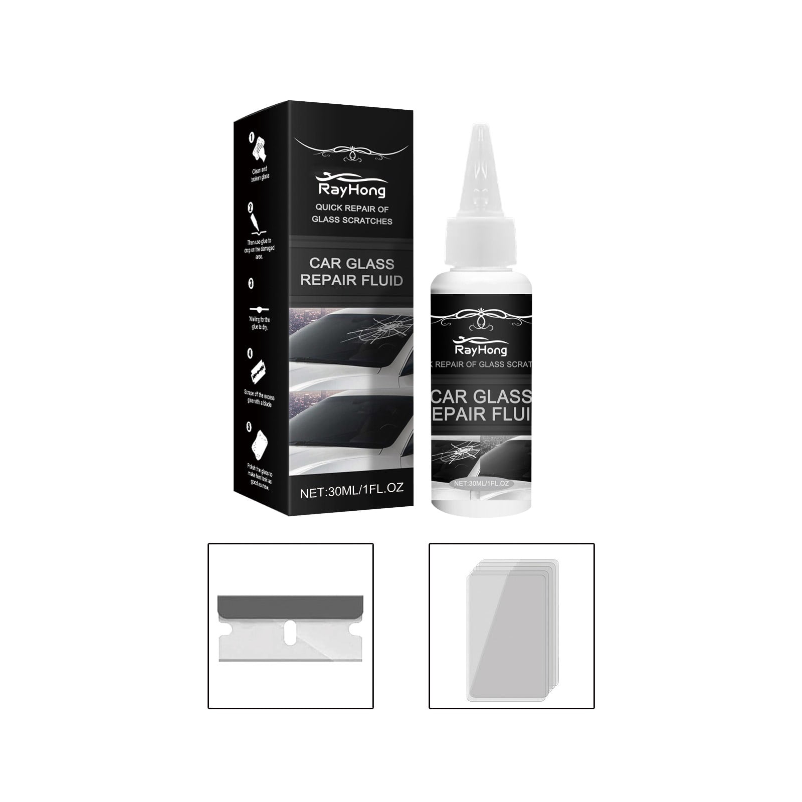 Auto Glass Repair Glue,Car Windshield Crack Repair Kit, Glass Repair ...