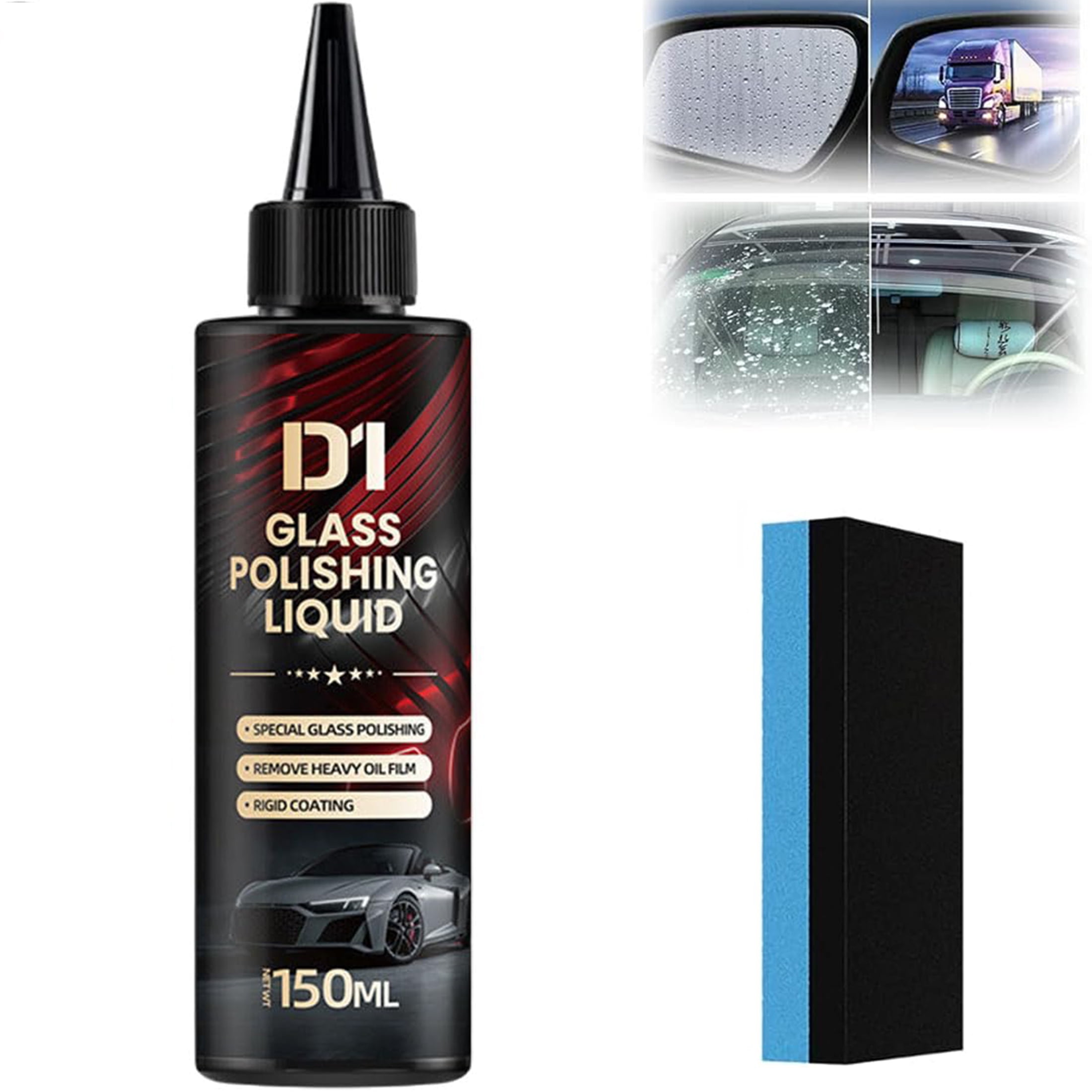 Auto Glass Scratch Care Polishing Fluid, 5.07 fl oz Car Oil Film ...