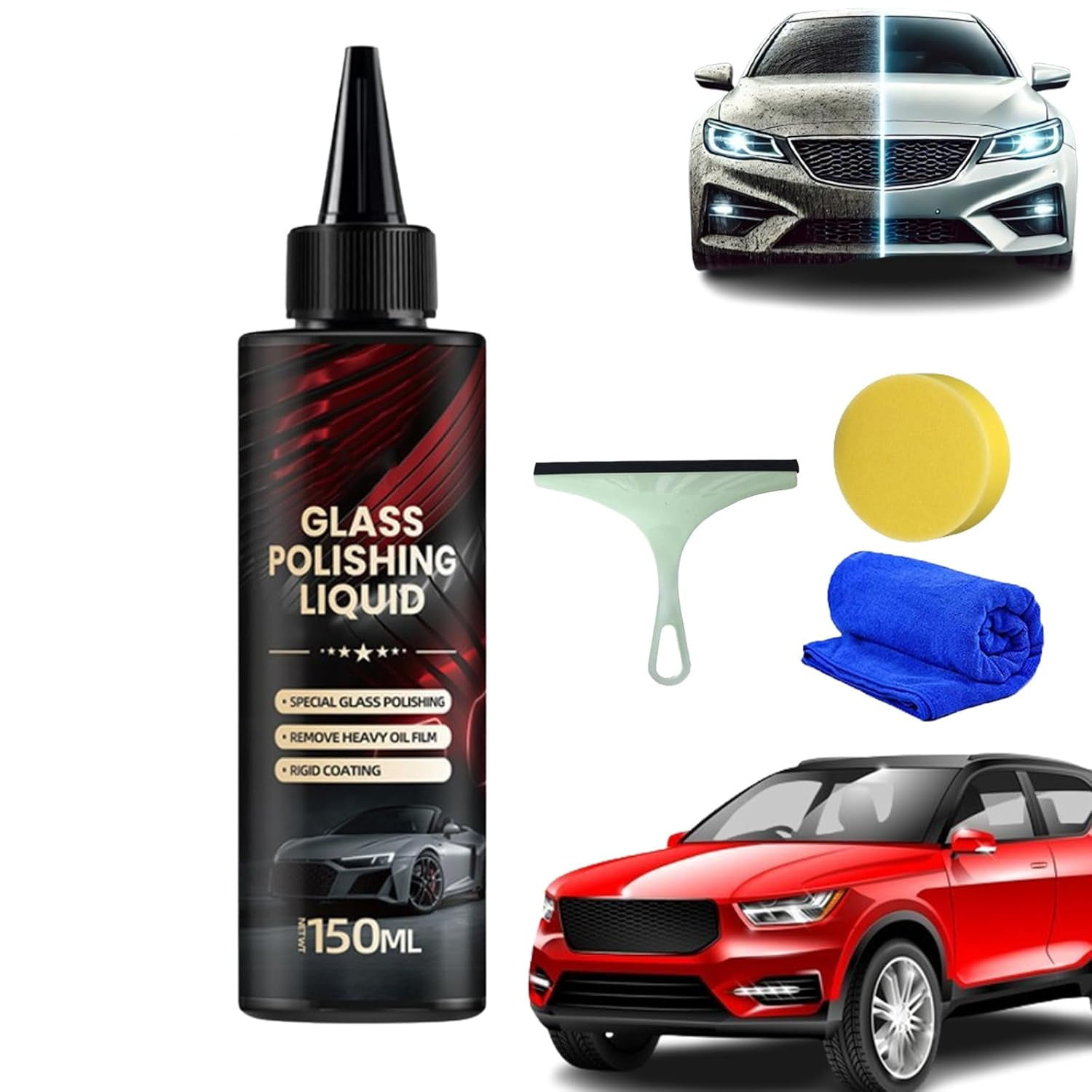 Auto Glass Scratch Care Polishing Fluid, Windshield Glass Scratch ...