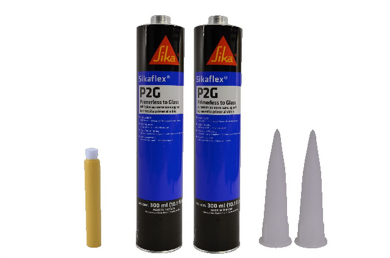 Auto Glass Urethane Adhesive Primerless to Glass 2 Tubes Sika P2G + 207 ...