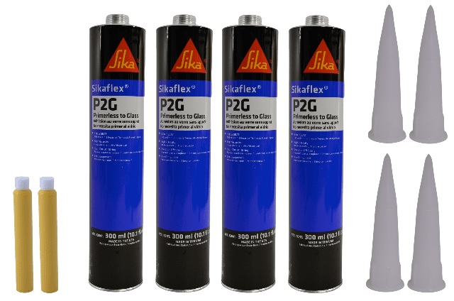 Auto Glass Urethane Adhesive Primerless to Glass 4 Tubes Sika P2G + 2 ...