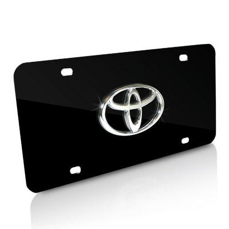 Auto Gold TOYCB Chrome On Black License Logo Plate, Toyota - Walmart.com