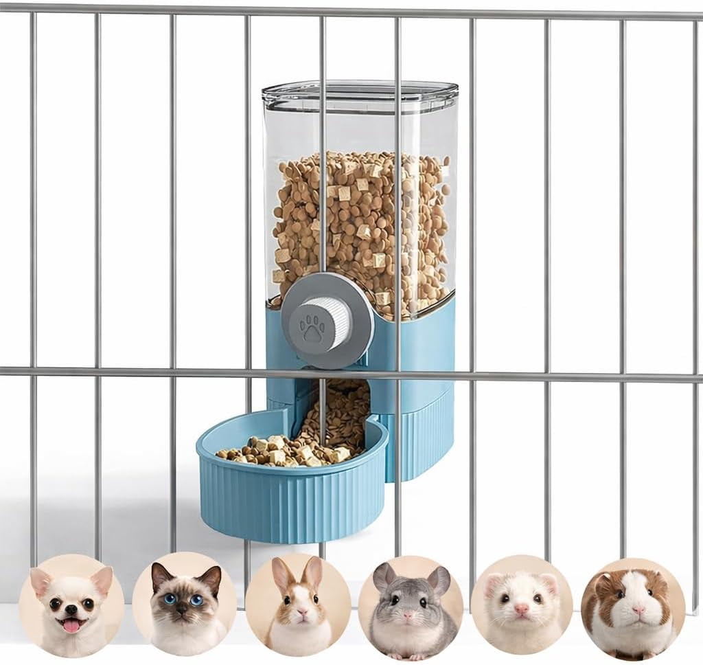 Auto Gravity Food Dispenser for Cage Hanging, 41OZ Capacity Hanging ...