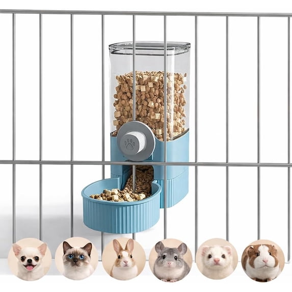 Auto Gravity Food Dispenser for Cage Hanging, 41OZ Capacity Hanging ...