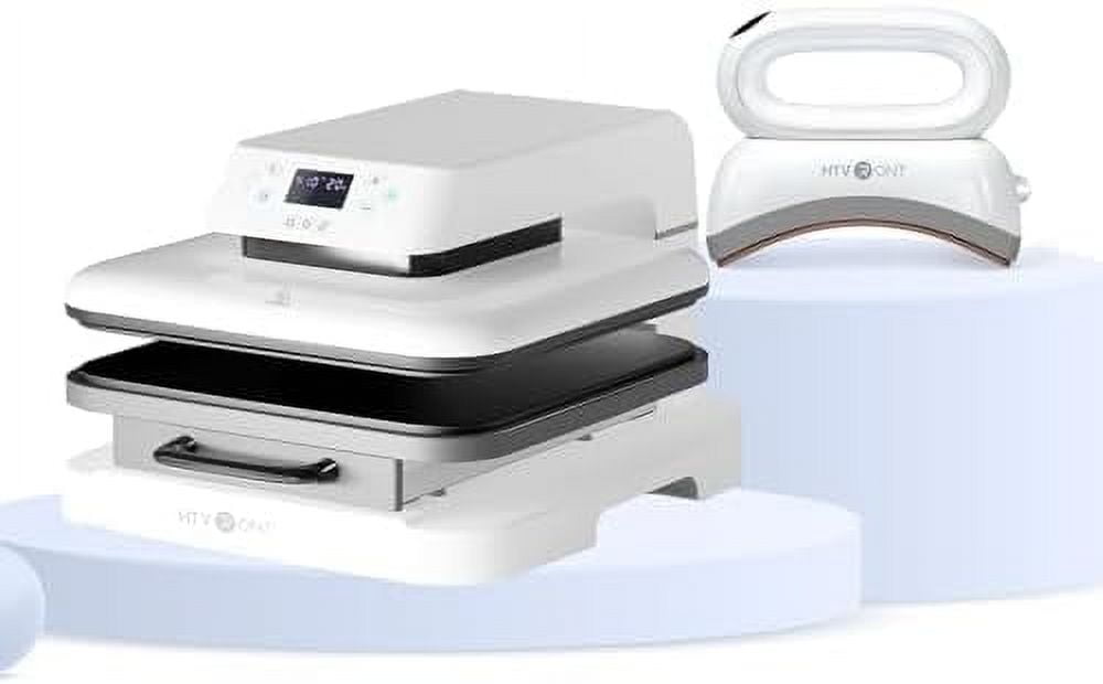 Auto Heat Press Machine & Hat Press Machine Bundle - White Auto Heat ...