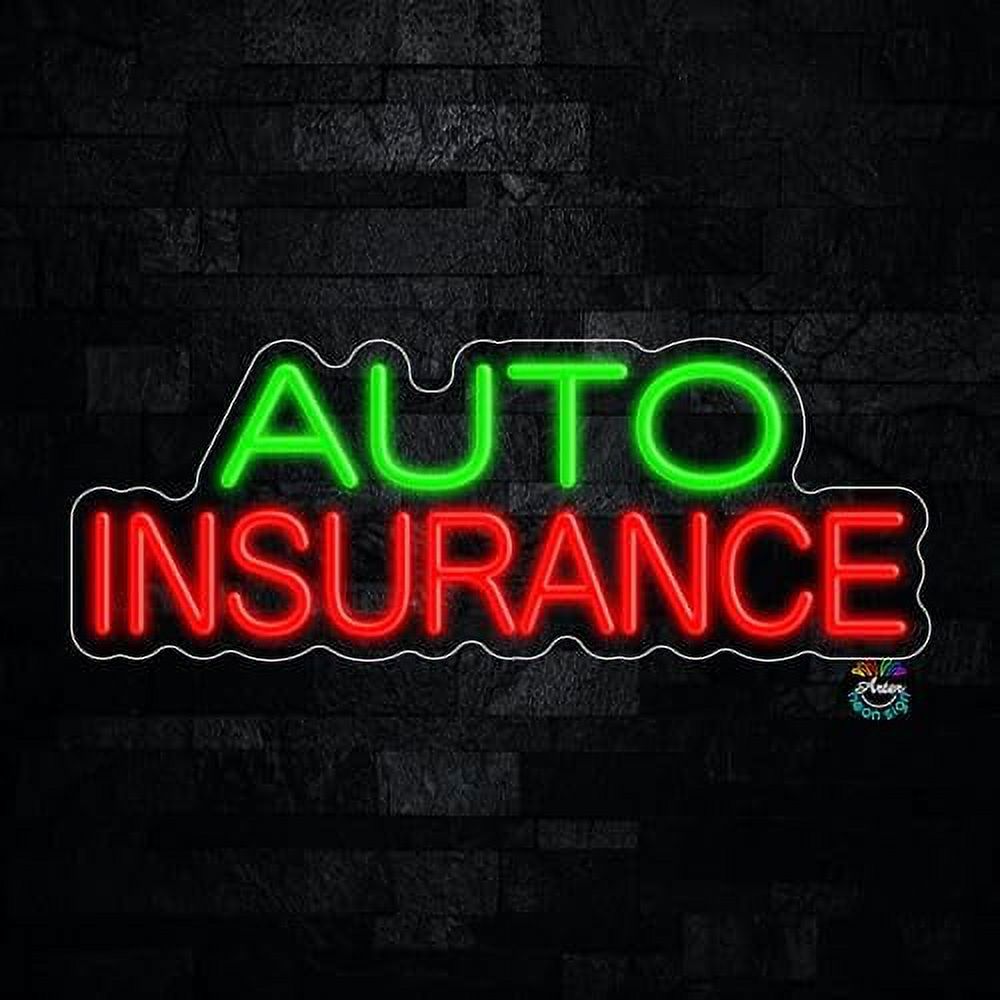 Auto Insurance LED Neon Sign 24"L x 9"H #32035 - Walmart.com