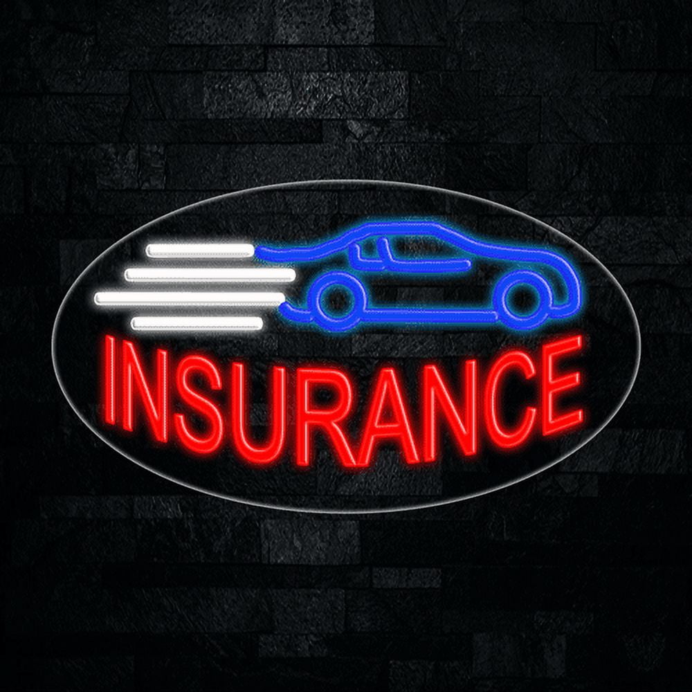 Auto Insurance LED Neon Sign 28"L x 16"H #34050 - Walmart.com