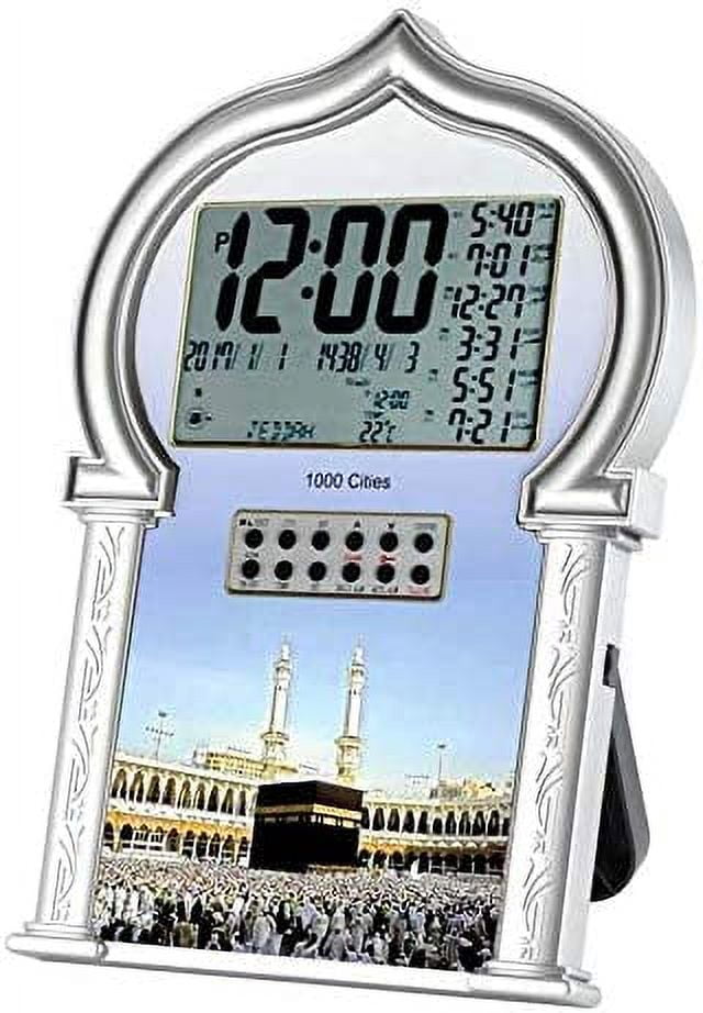 Auto Islamic Azan Clock with Qibla Direction QAC-1602 (Silver ...
