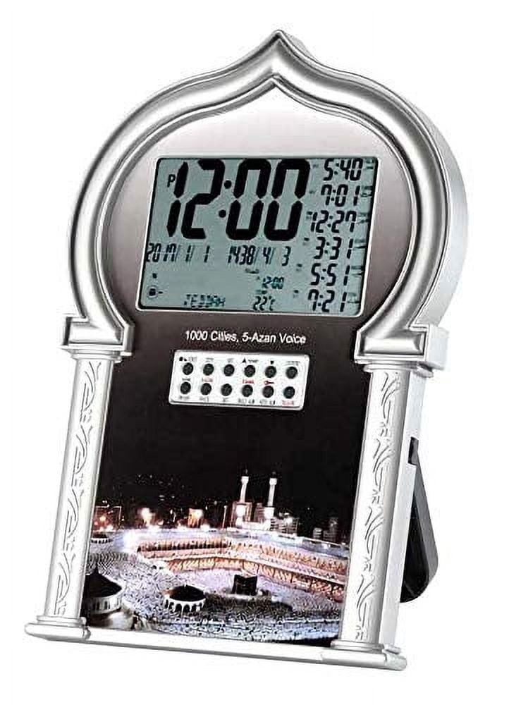 Auto Islamic Azan Clock with Qibla Direction QAC-1802 (Silver ...