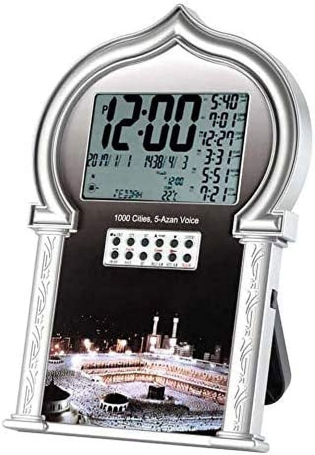 Auto Islamic Azan Clock with Qibla Direction QAC-1802 (Silver ...