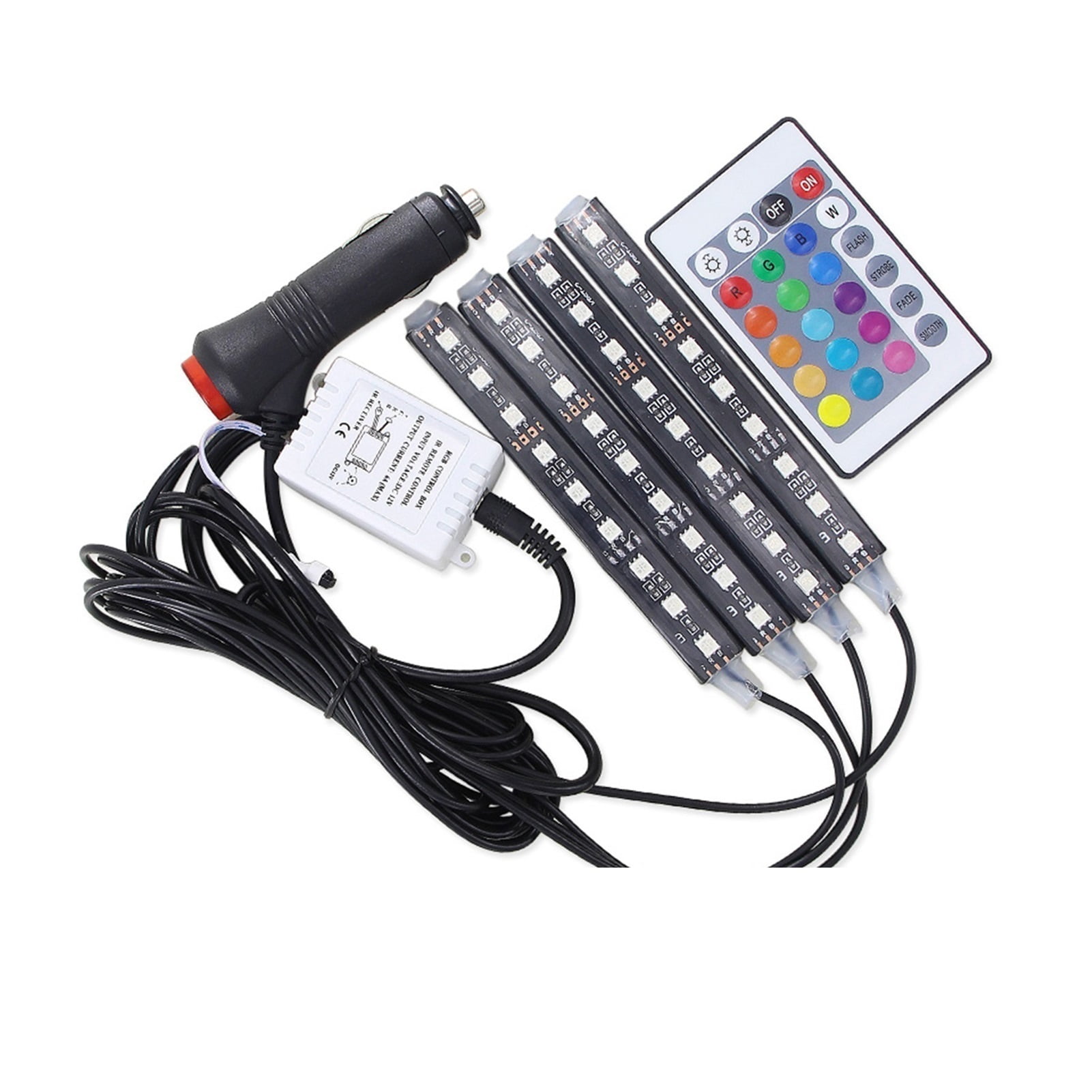 Auto LED Strip Lights RGB Remote 12V For Car Goods Accessories Starry ...