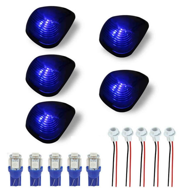 Auto Led Cab Lights 5Pcs Smoked Cab Roof Marker Lights with Sockets ...