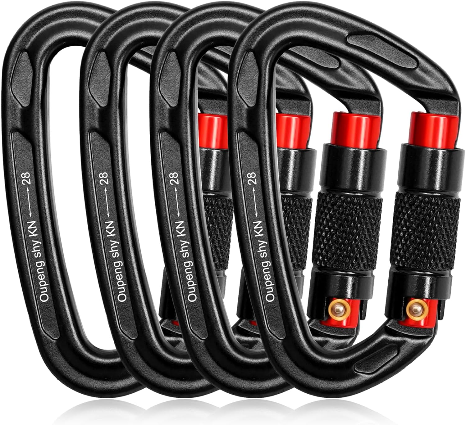 Auto Locking Carabiner Clips - 28KN (6172lbs) Heavy Duty Caribeaners ...