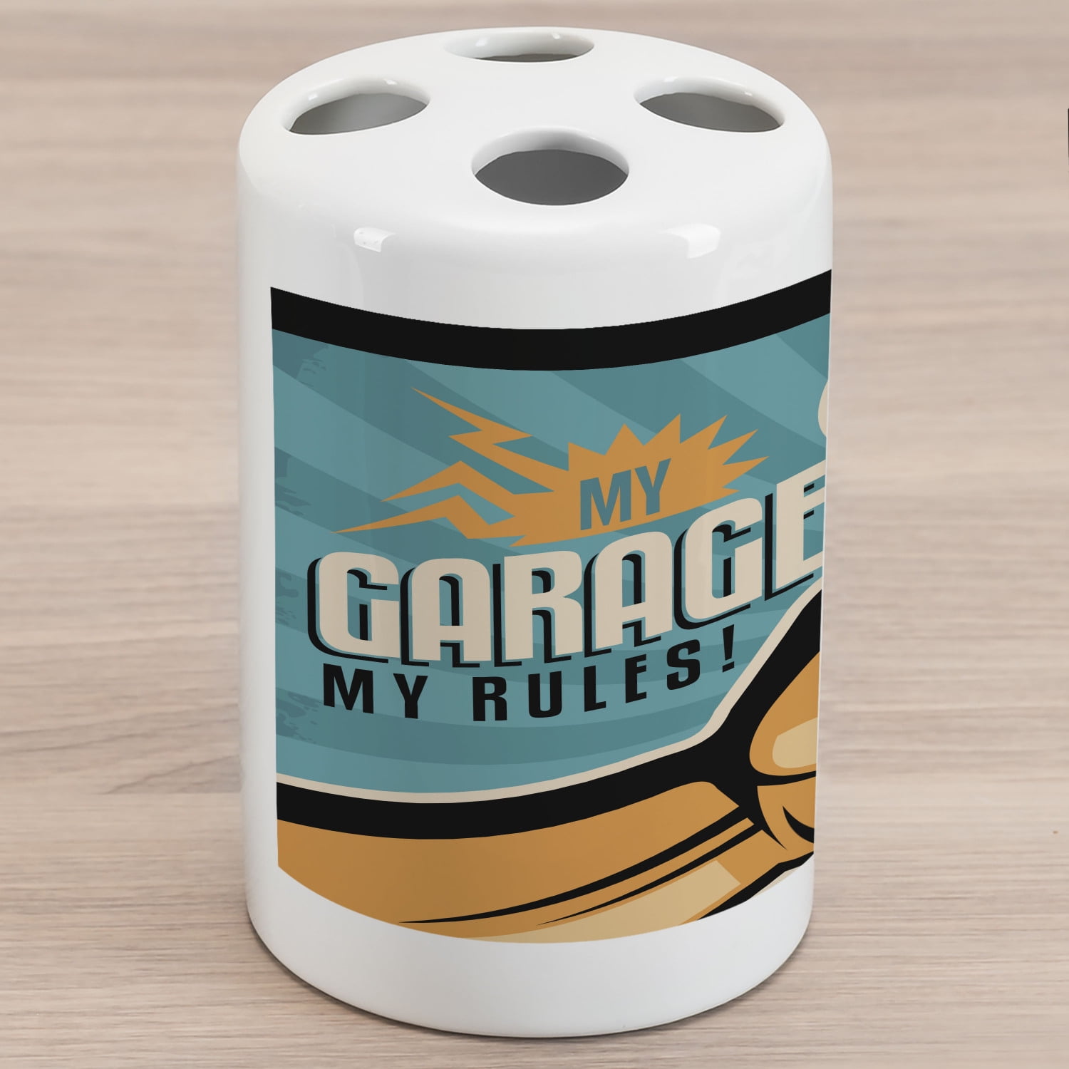 Auto Mechanic Ceramic Toothbrush Holder, Retro Manly Design with My ...