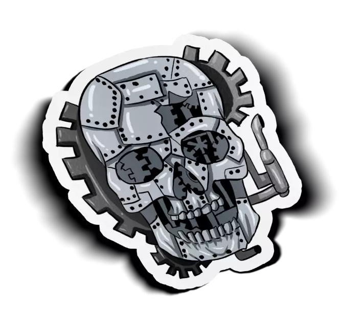 Auto Mechanic Gear Skull Sticker For Tumblers, Laptops, Bumper Stickers ...
