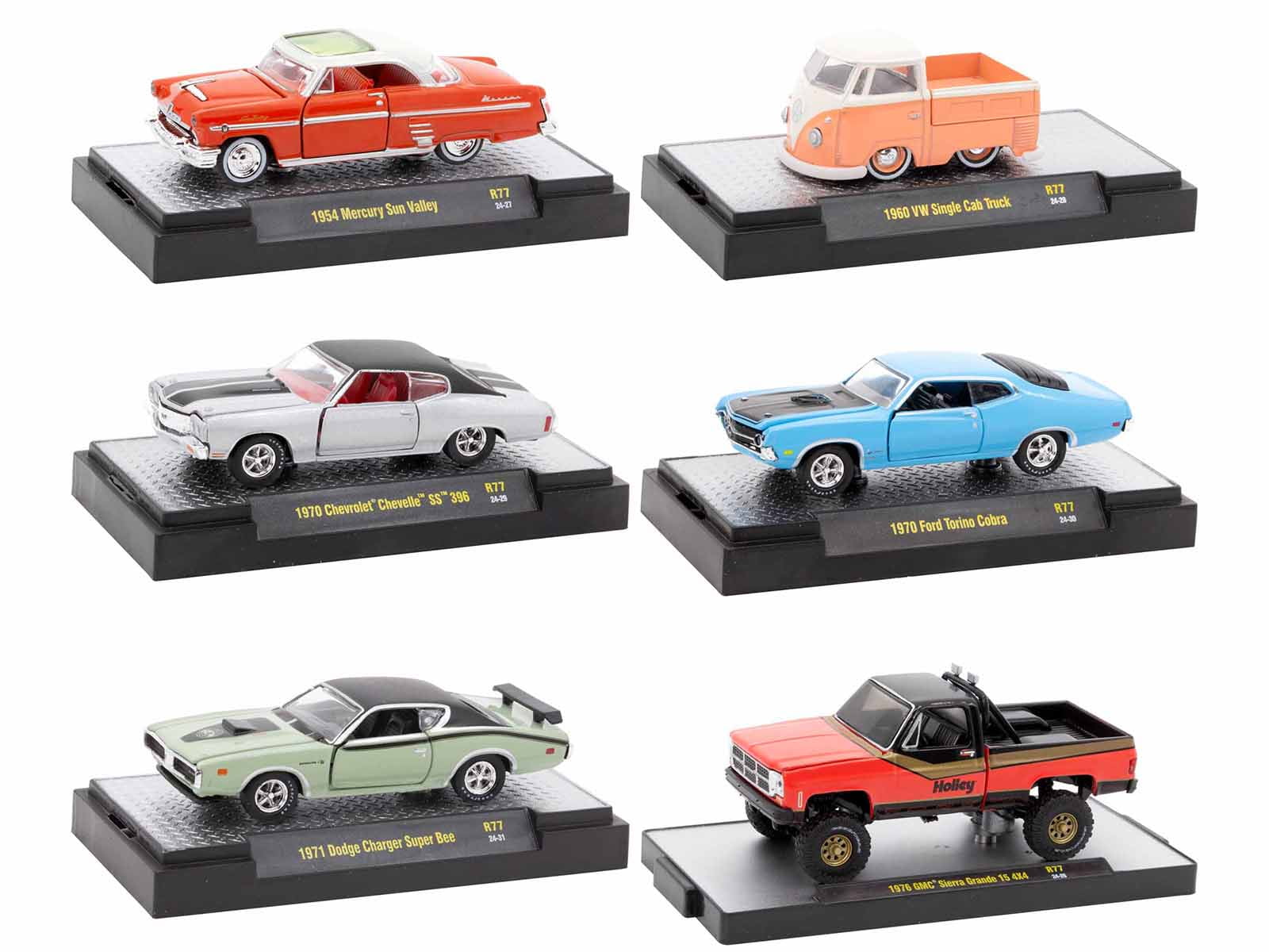 "Auto Meets" Set of 6 Cars IN DISPLAY CASES Release 77 Limited Edition ...