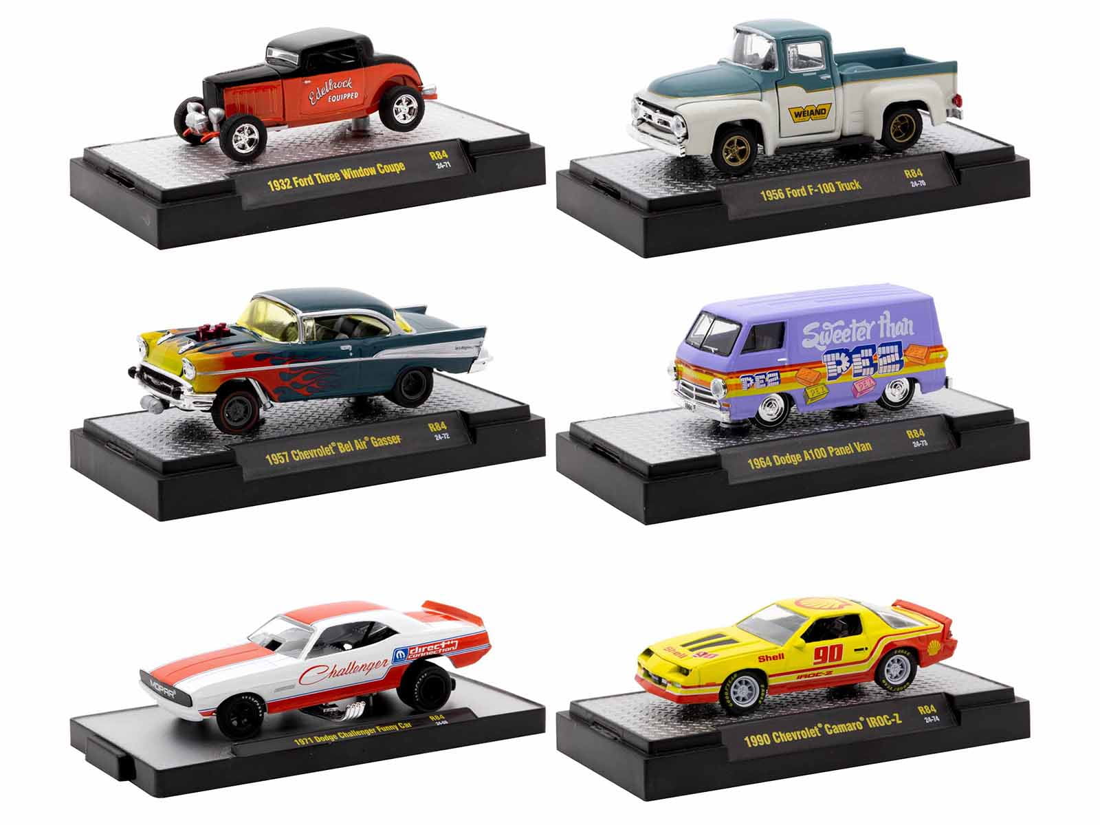 "Auto Meets" Set of 6 Cars IN DISPLAY CASES Release 84 Limited Edition ...