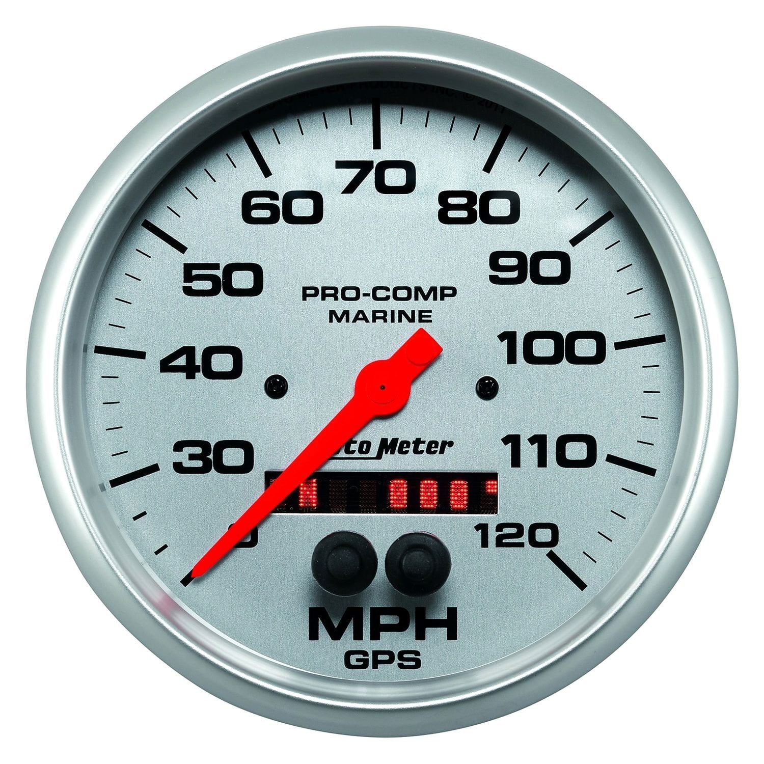 Auto Meter 200646-33 - Marine 5" Silver In-Dash Mount GPS Speedometer ...