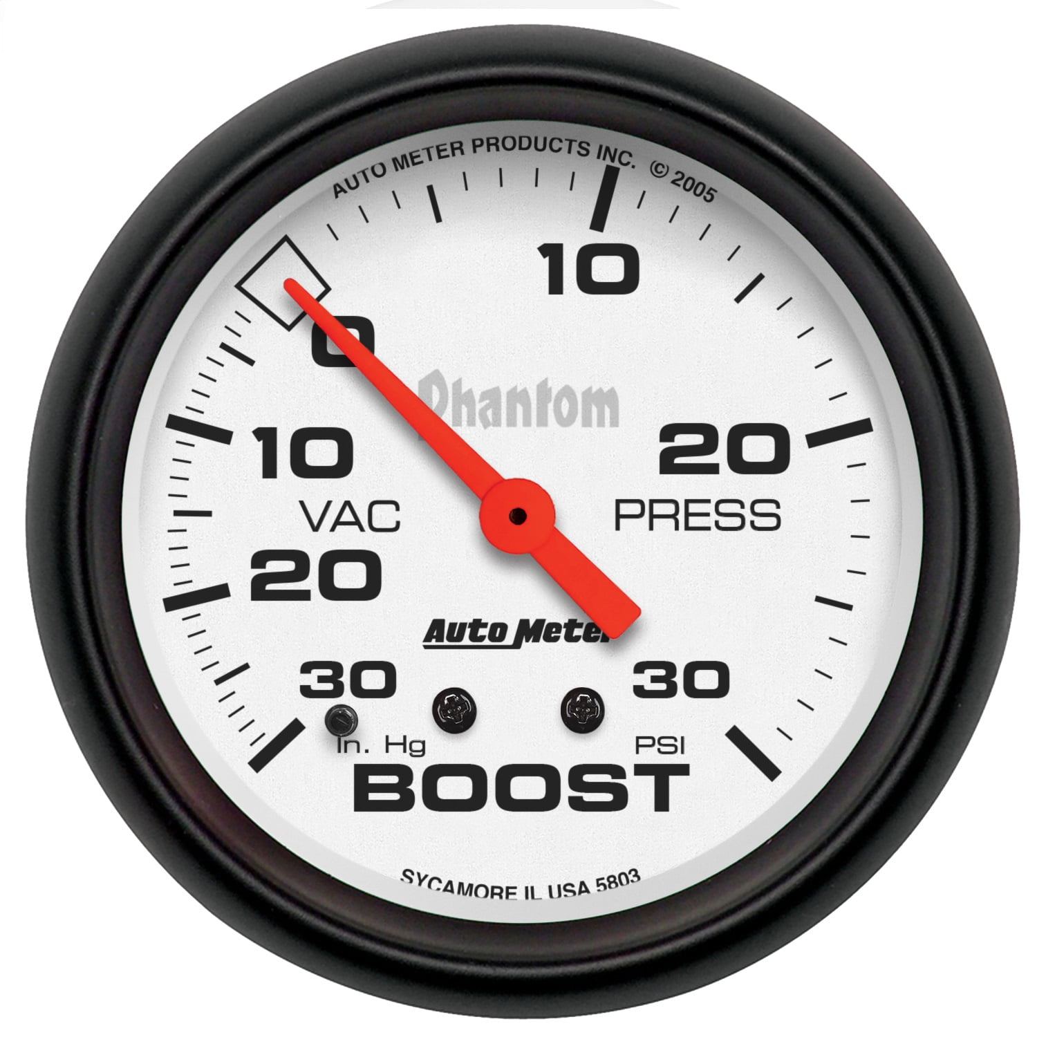 Auto Meter 5803 Phantom Mechanical Boost/Vacuum Gauge - Walmart.com