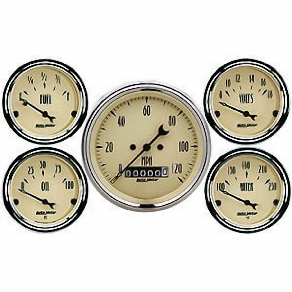 Auto Meter Antique Beige 5 Gauge Set Fuel/Oil/Speedo/Volt/Water - 1840 ...